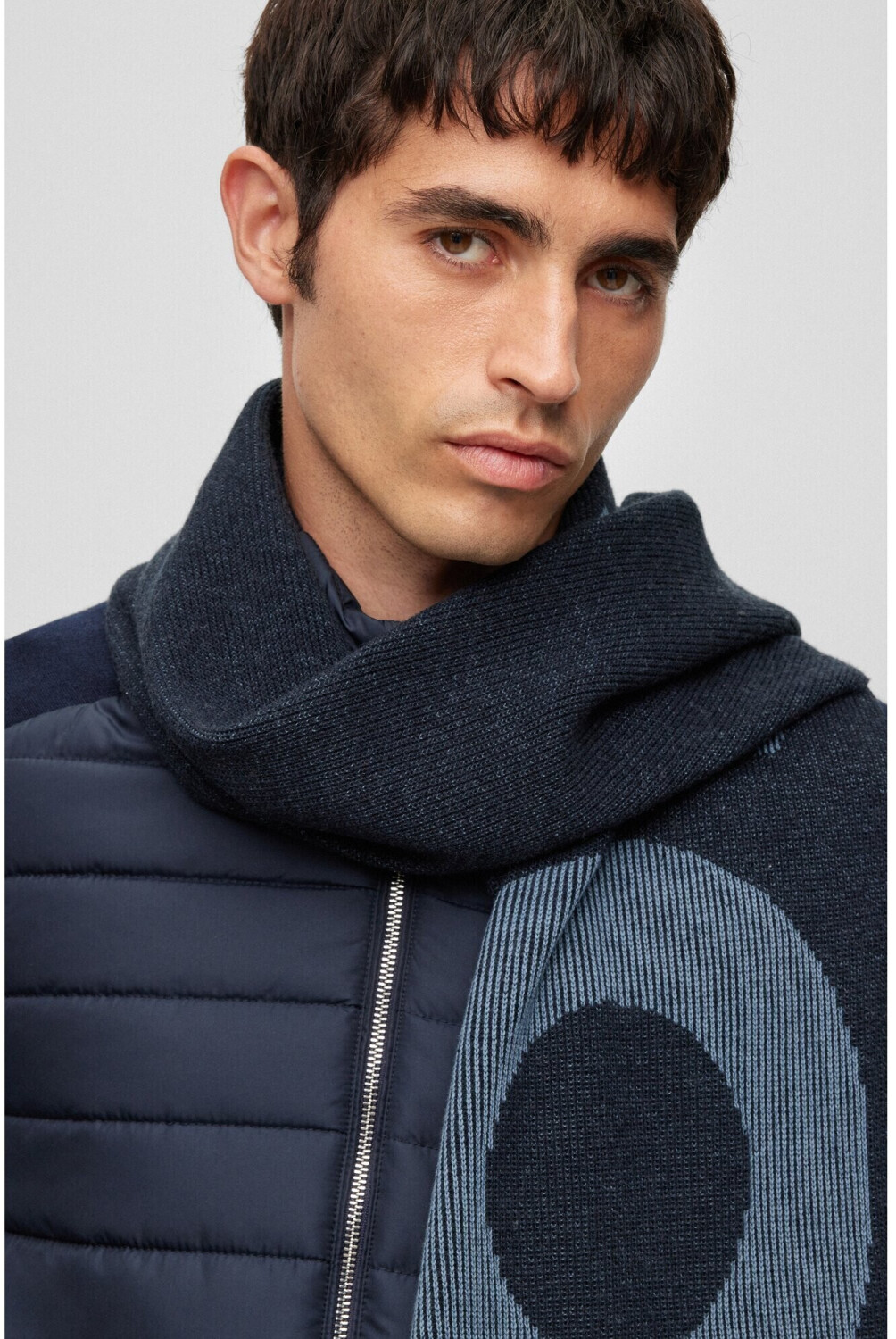 Hugo Boss Strickschal aus Baumwolle und Wolle mit Logo - Style Lamico ...