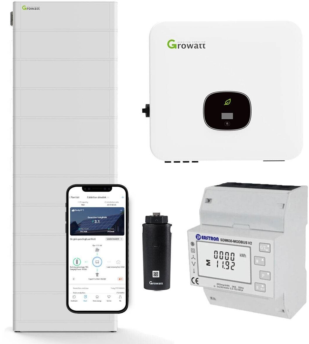 Growatt Set MOD 5000TL3-XH 5kW Hybrid-Wechselrichter + 25,6kWh Speicher ...