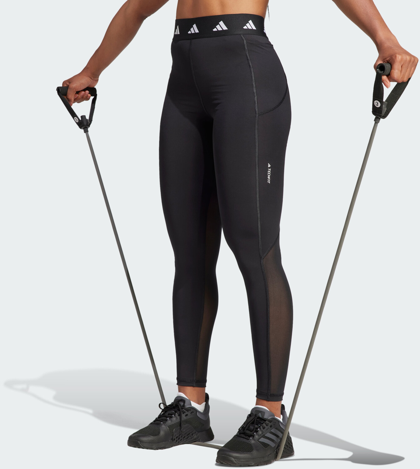 Adidas Woman Techfit Stash Pocket Full Length Leggings Black White