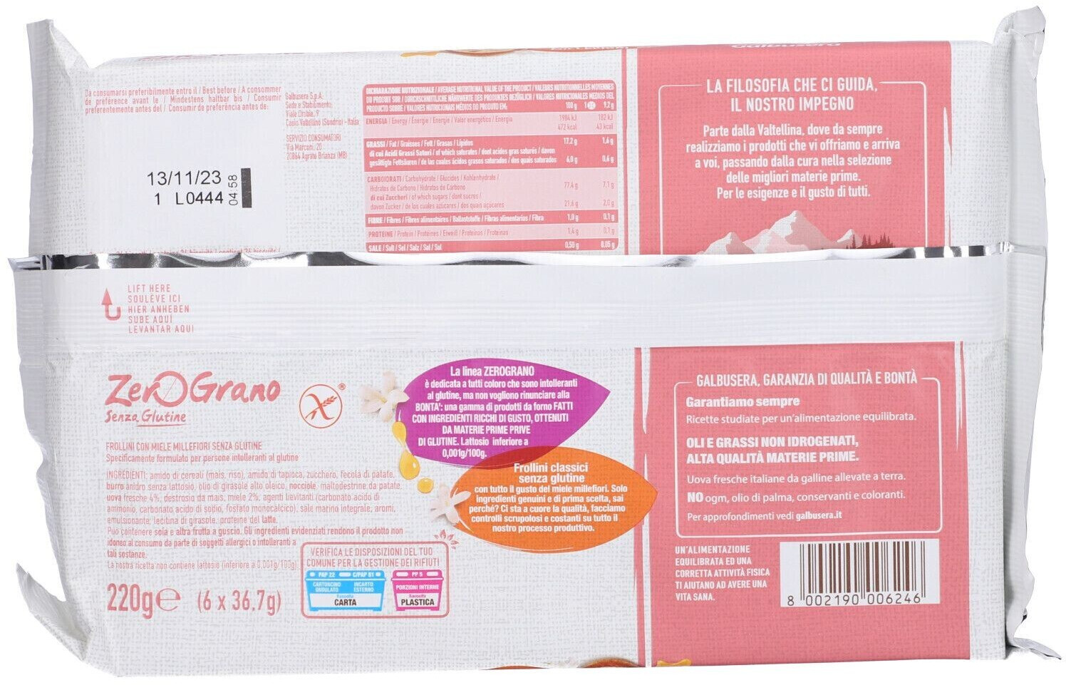 Galbusera Zerograno Honey Shortbread Gluten Free (220g) ab 4,21 ...