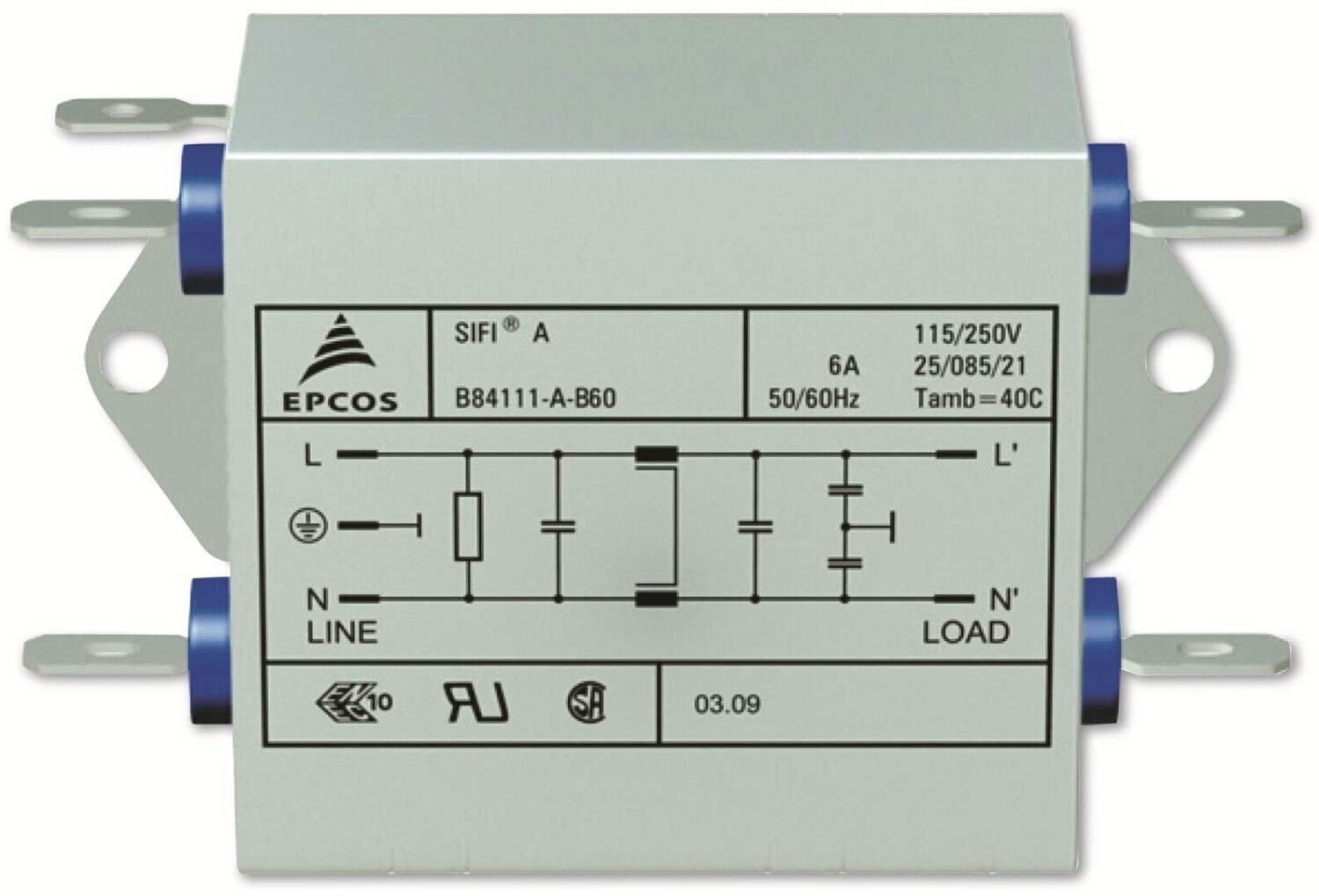 TDK EMV-Netzfilter B84111A0000B120 0,369mA 20A 250V ab 38,04 ...