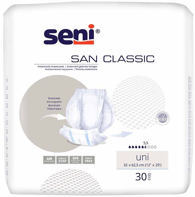 Seni San Classic Uni Inkontinenzvorlage (30 Stk.) ab 9,45 € | Preisvergleich bei idealo.de
