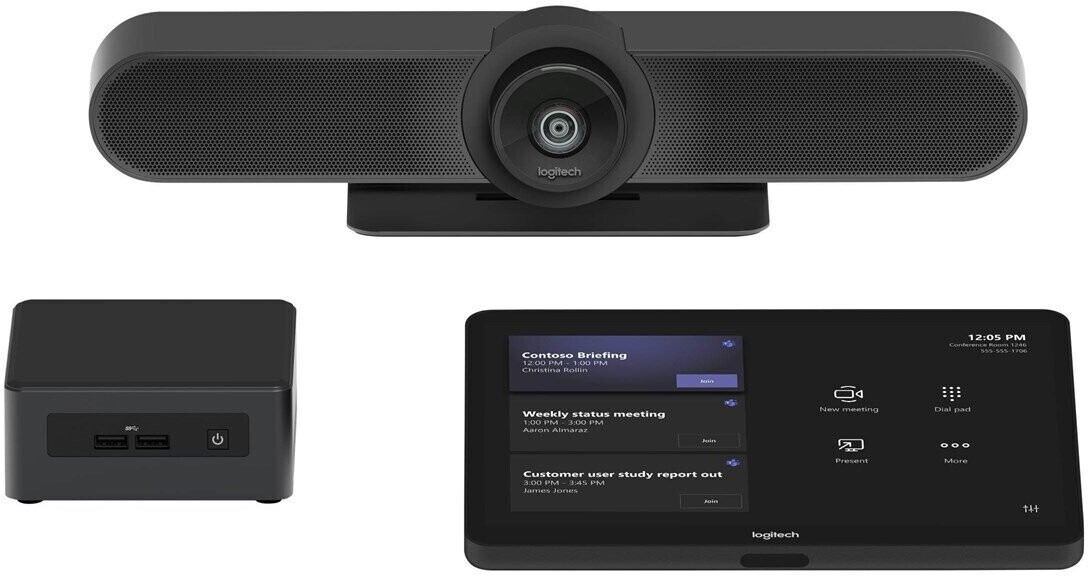 Logitech Small Room with Tap + MeetUp + Intel NUC for Microsoft Teams ...