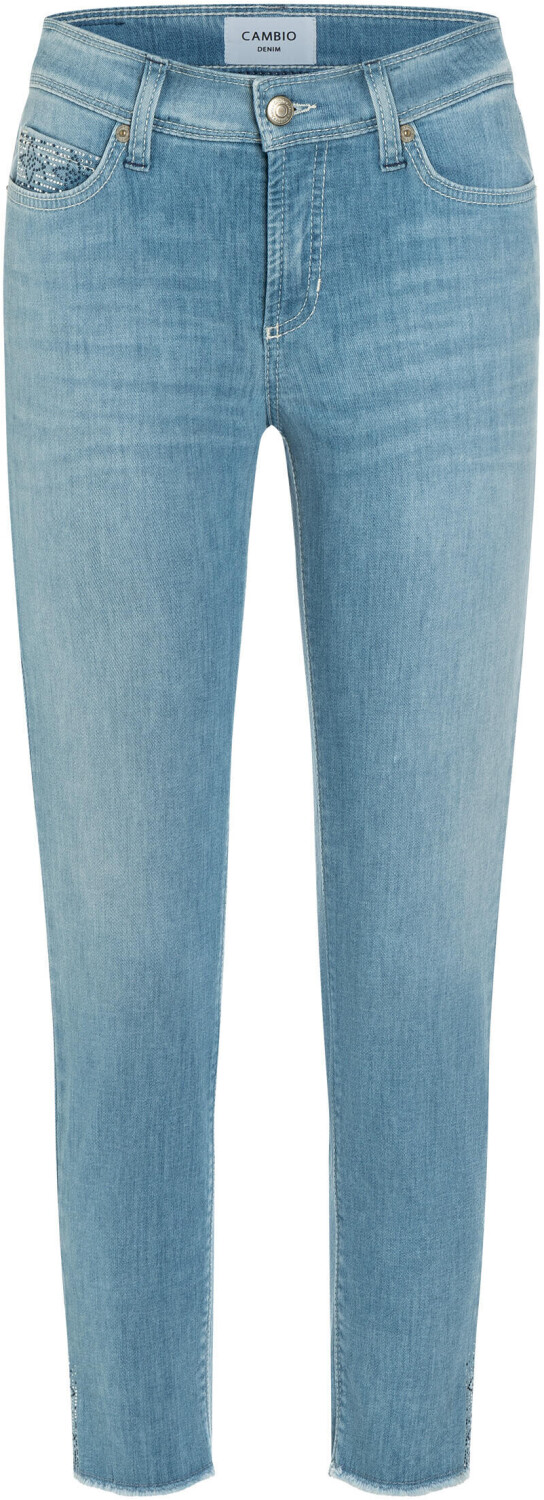 Cambio Piper short (9133 0083-13-5344) lifely blue 3d fringed hem ab ...