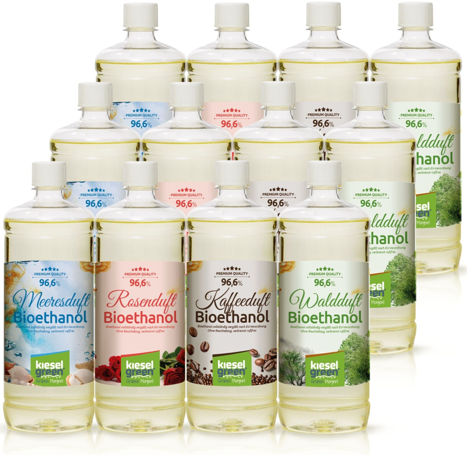 KieselGreen Bioethanol verschiedene Düfte Mix 3 12x1L ab 49,95 ...