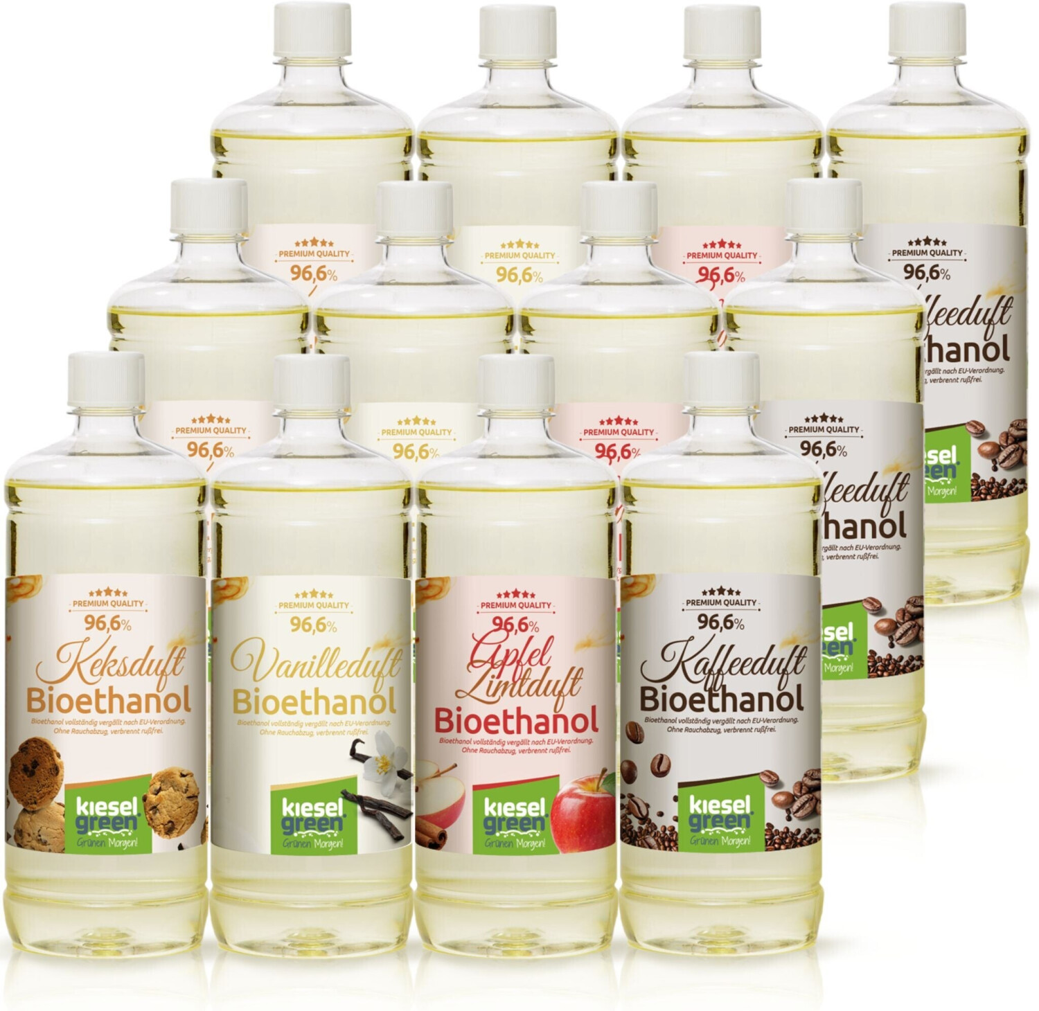 KieselGreen Bioethanol verschiedene Düfte Mix 2 12x1L ab 49,95 ...