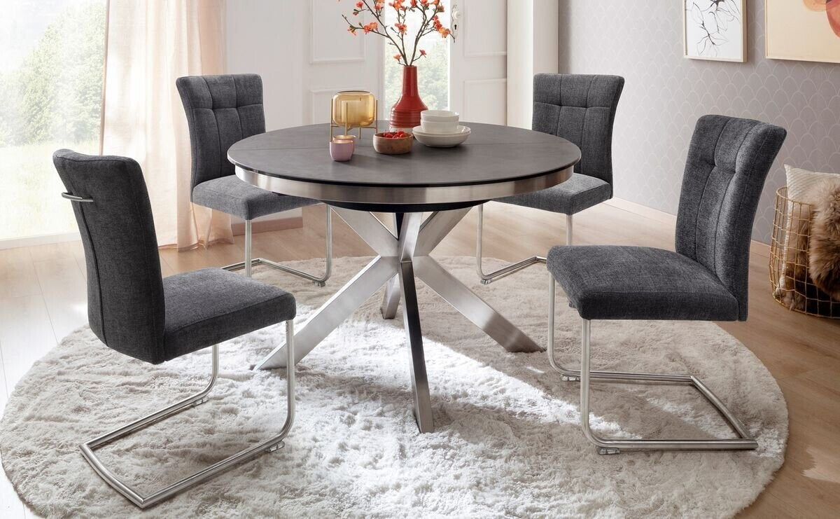 Stilvolle Esstisch Rund Glas Mit 4 Stuehlen Bild