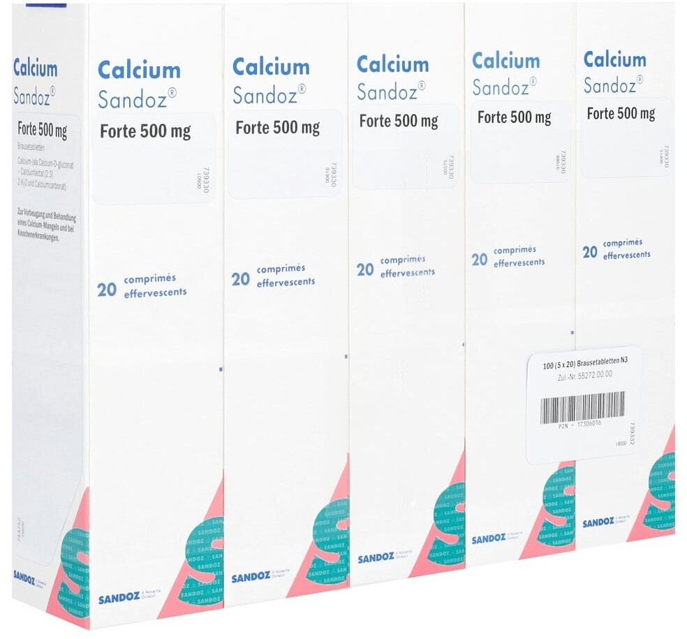 Calcium Sandoz forte 500mg Brausetabletten (100 Stk.) ab 19,49 ...
