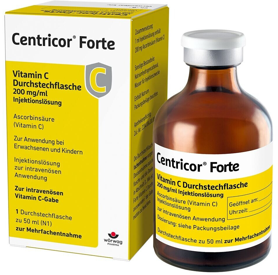 Centricor Forte Vitamin C 200mg/ml Injektionslösung Durchstechflasche ...