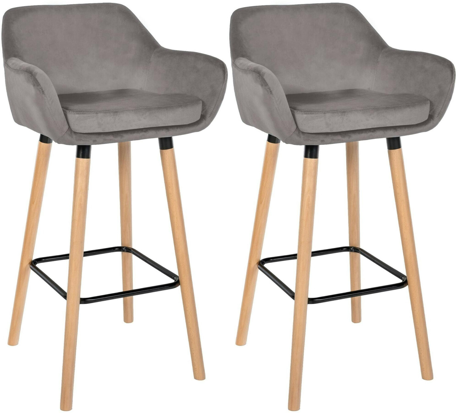 CLP 2er Set Barhocker Grant Samt grau (312933) ab 199,90 € | Preisvergleich bei idealo.de