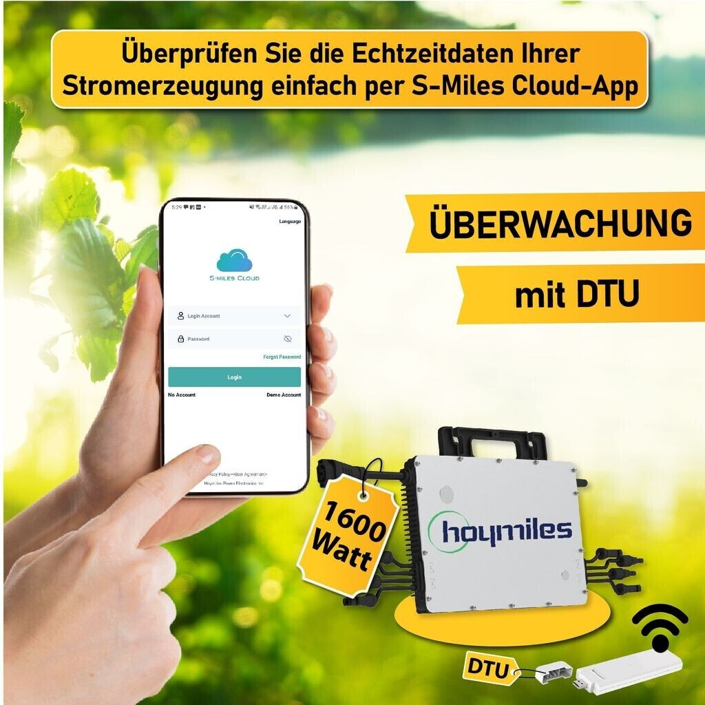 EPP Solar Photovoltaikanlage 2000W mit 4 x 500Wp Solarmodulen, Hoymiles ...