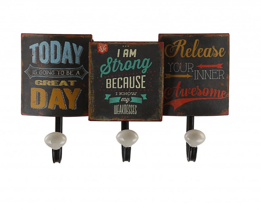 ETC Shop Wandgarderoben Schriftzug 20,5x34x7cm Vintage bunt ab 18,80 ...