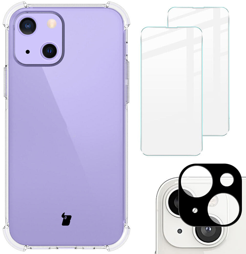 Bizon Schutzhülle + 2x Glas + Kameraschutz Case Clear Pack für iPhone ...