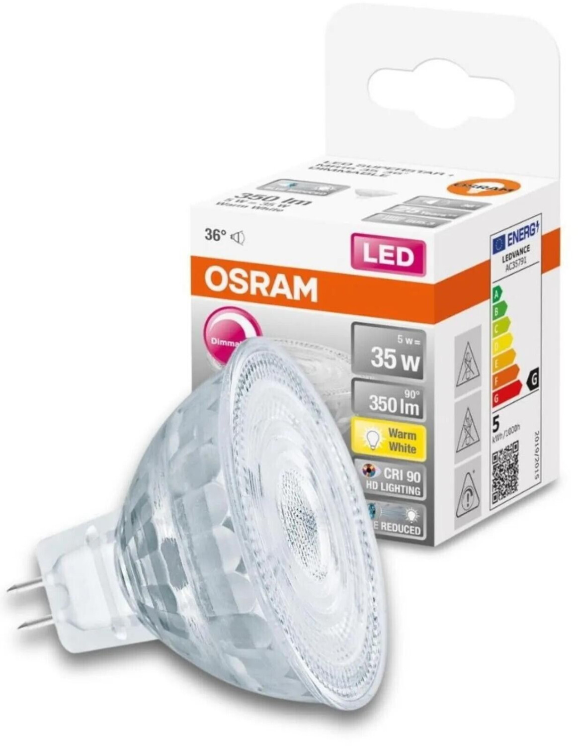 Osram Led Spot Strahler Mr16 Superstar Plus Gu5 3 5w 350lm Warmweiss