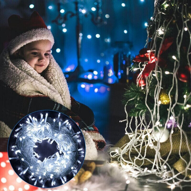 TolleTour led Lichterkette Außen Wasserdicht Drahtlichterkette Beleuchtung 300 LEDs 30m Kaltweiß ...