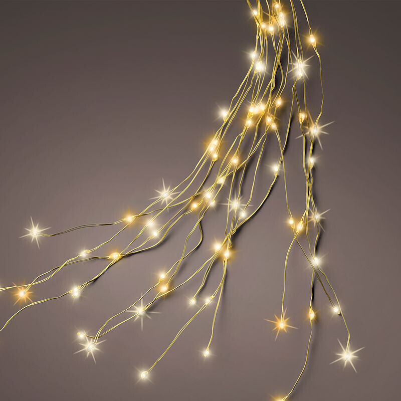 Kaemingk LED-Draht-Baummantel Micro Flashing Two-Warm Gold für 2,4m-Bäume 832 warmweiße ...