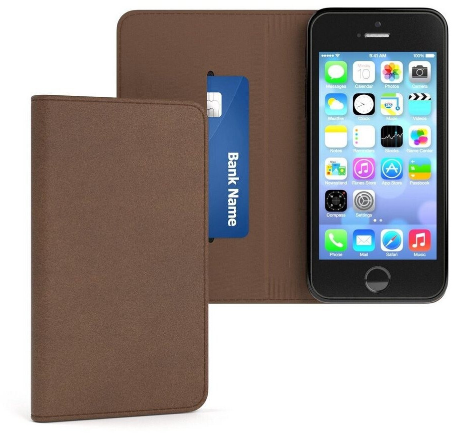 Eazy Case Bookstyle Vintage für iPhone SE 2016, iPhone 5/5S 4,0 Zoll, Handy Klappcase mit ...