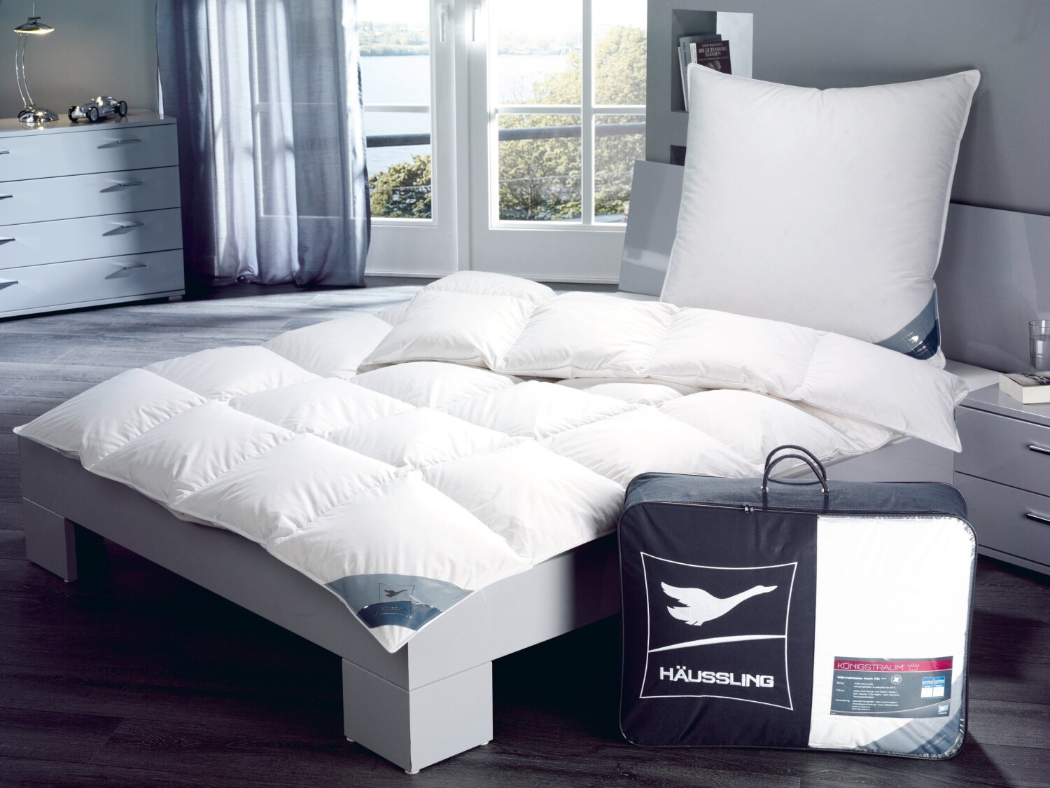 Häussling Daunen Kassettenbett Königstraum extra warm, Füllung 90% Daunen 10% Federn 135x200 cm ...