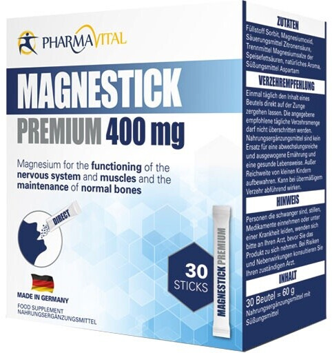 PharmaVital Magnestick Premium 400mg Sticks ab 2,99 € | Preisvergleich ...