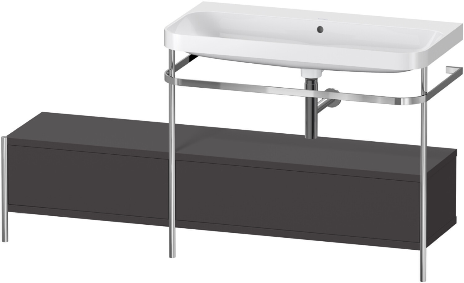 Duravit Happy D.2 Plus Möbelwaschtisch c-shaped mit Metallkonsole ...