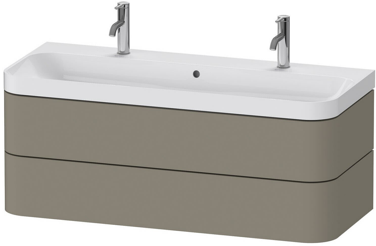 Duravit Happy D.2 Plus Möbelwaschtisch c-shaped mit Unterbau ...