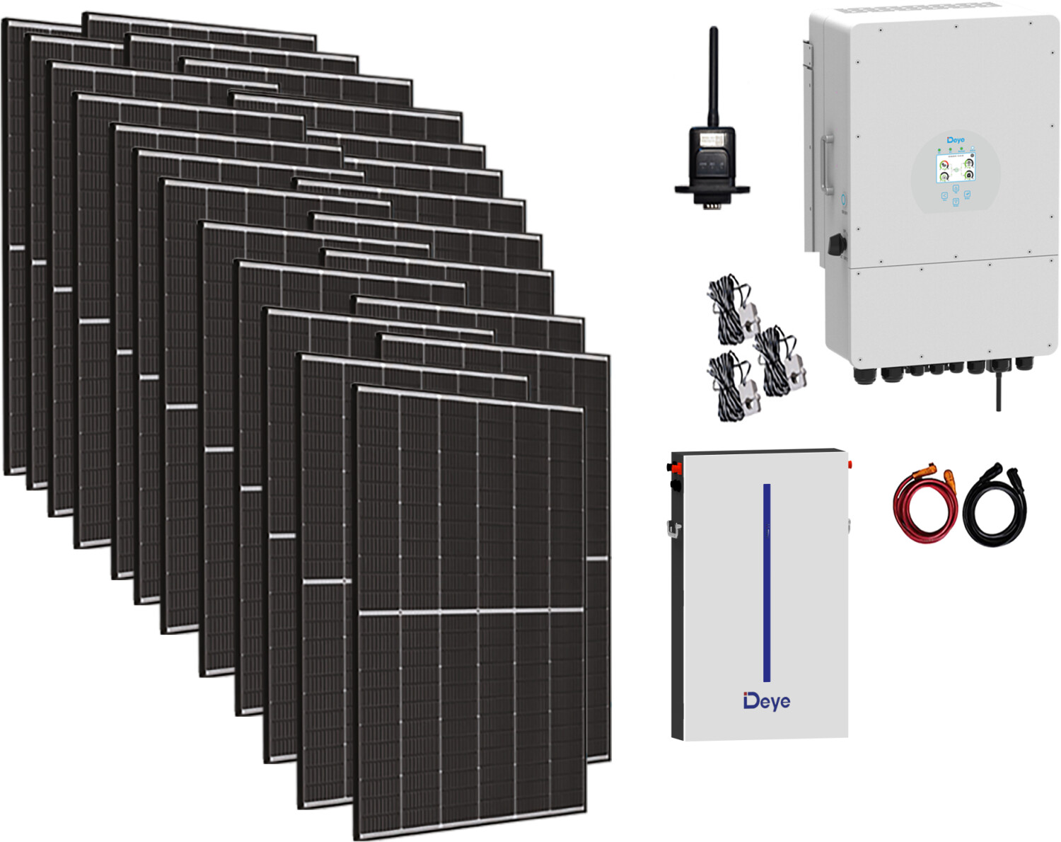 Alpha Solar Photovoltaik Anlage Set 10200Wp / 12kW mit Trina Solar 425Wp und Deye SUN-12k und ...