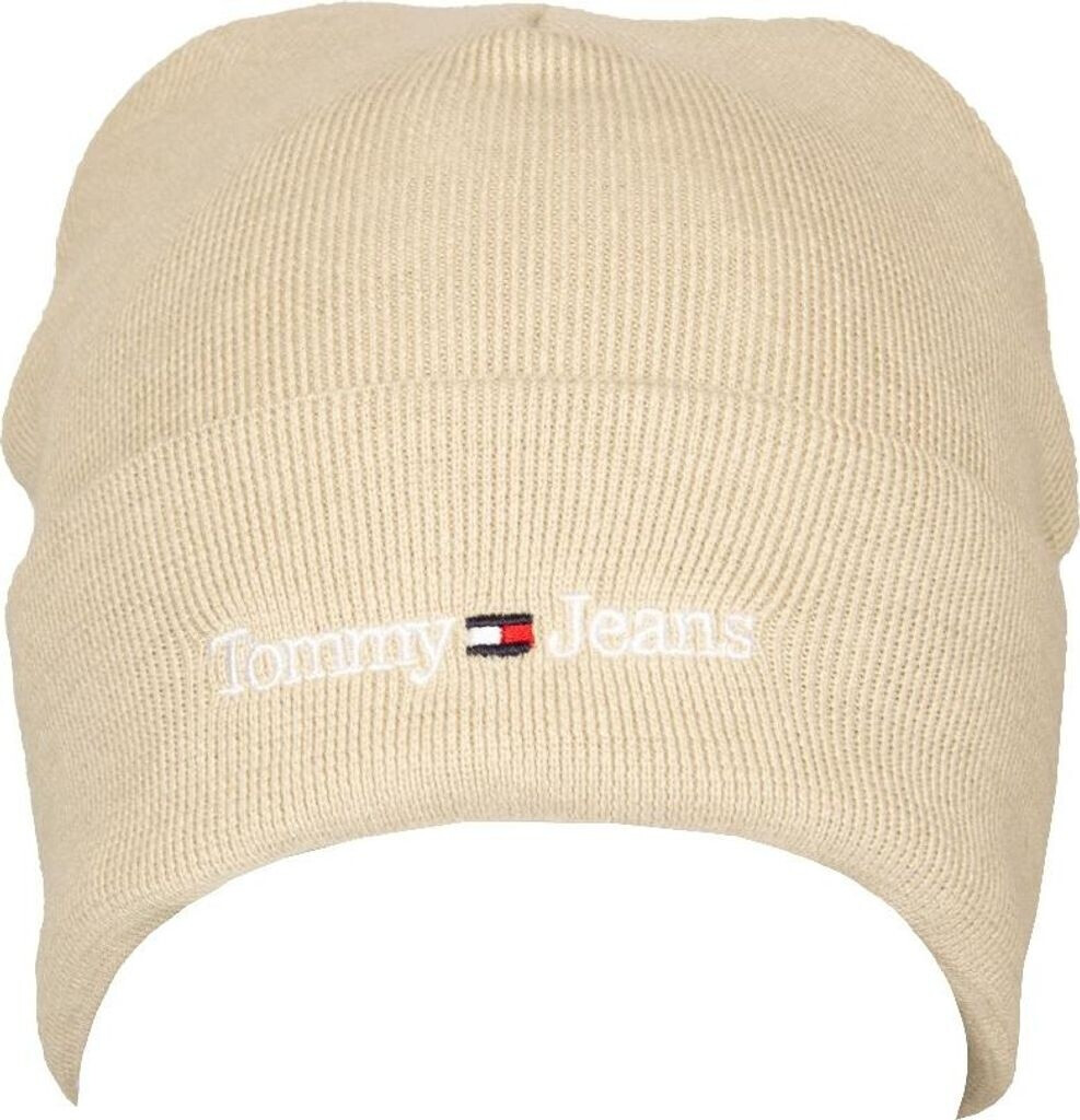Tommy Hilfiger Logo-Beanie aus Rippstrick (AW0AW15473) bleached stone ...