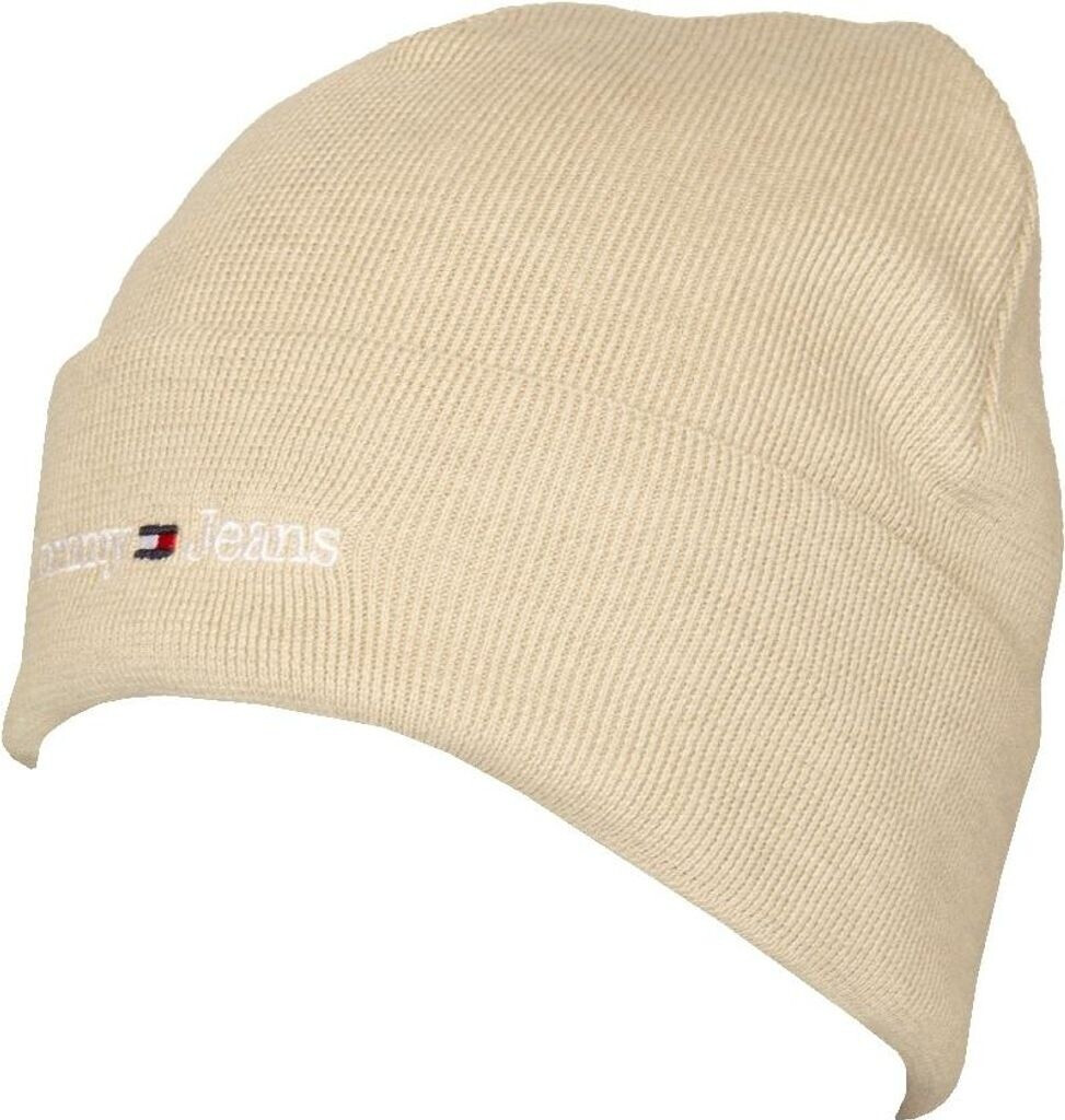 Tommy Hilfiger Logo-Beanie aus Rippstrick (AW0AW15473) bleached stone ...