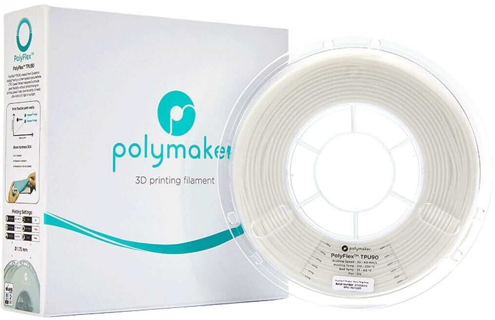 Polymaker PolyFlex TPU90 White 1.75mm 750g ab 29,95 € | Preisvergleich bei idealo.de