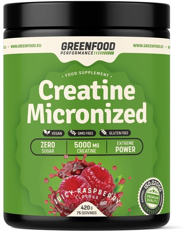 GreenFood Nutrition Performance Creatine Micronized 420g Juicy Himbeere ...