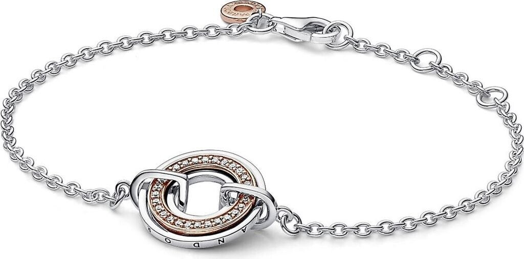 Pandora Signature Two Two-tone Logo & Pavé Chain Bracelet (582741C01 ...