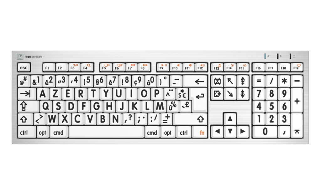 LogicKeyboard LargePrint Black on White - Mac ALBA Keyboard - FR French ...