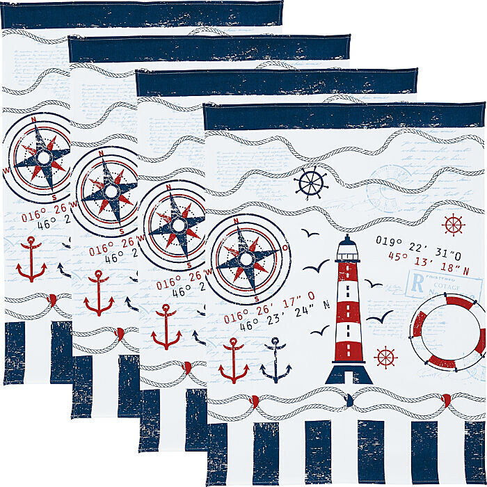 Erwin Müller Baumwoll Geschirrtuch im 4er-Pack blau/rot 50x70 cm ab 12 ...