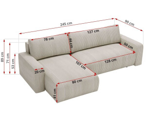MKS Meble Ecksofa ARGOS L form Beige ab 899 99 Preisvergleich bei idealo