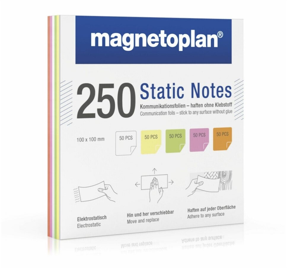 magnetoplan Moderationskarten Static Notes 100x100 mm (11250110) ab 15 ...