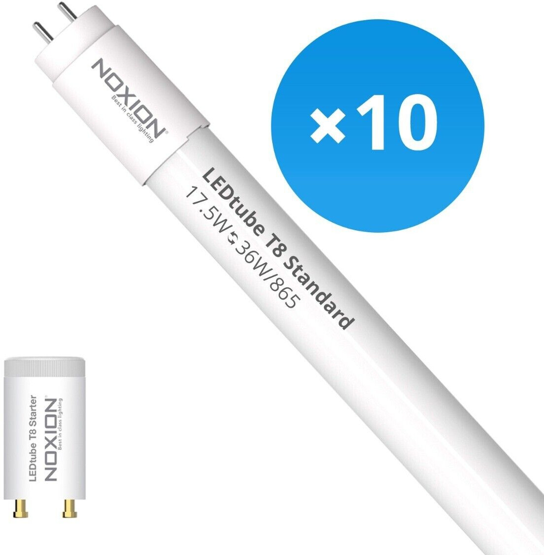 Noxion 10x LED Röhre T8 Avant (EM/Mains) Standard Output 17.5W 1800lm ...