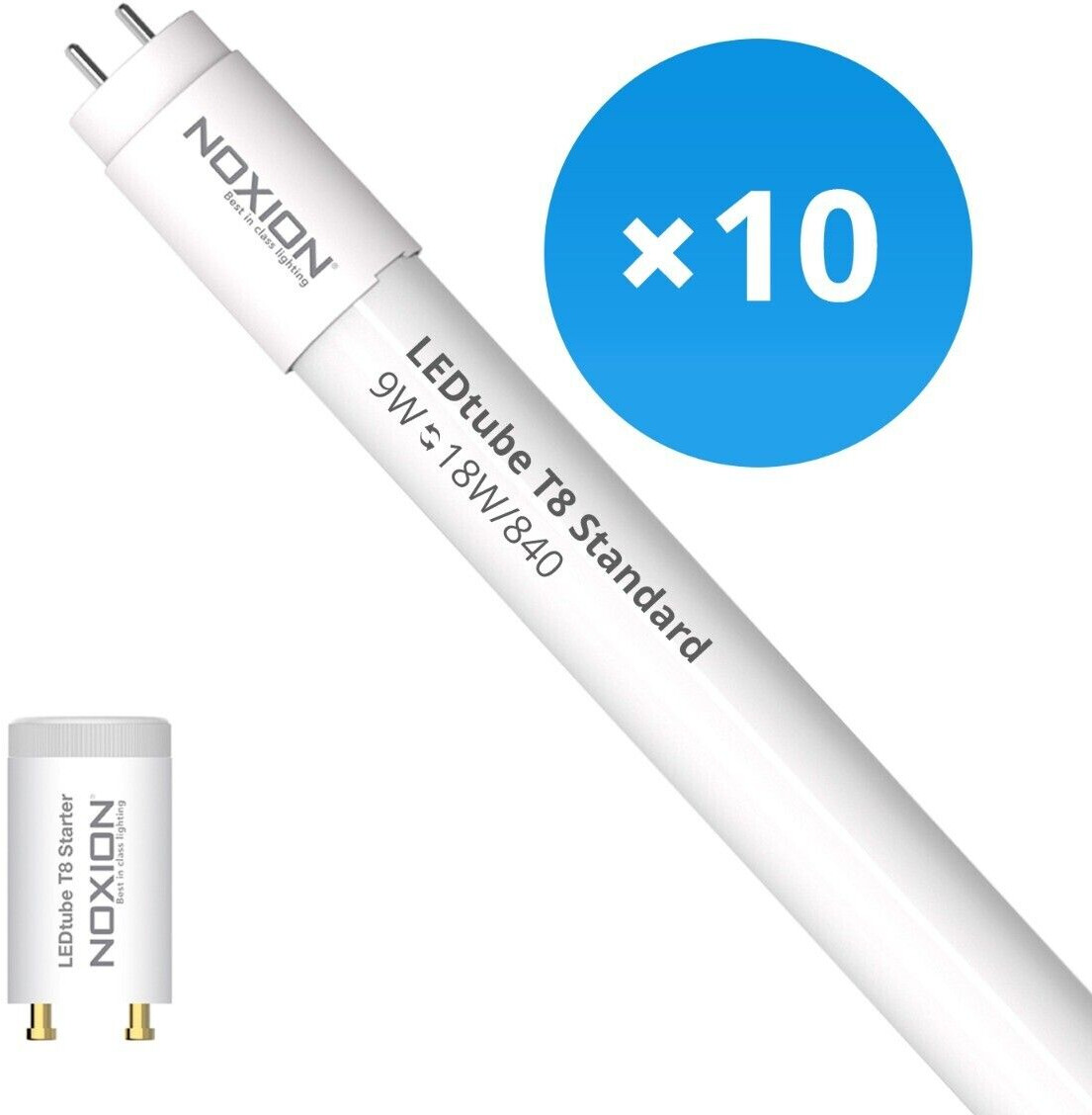 Noxion 10x LED Röhre T8 Avant (EM/Mains) Standard Output 9W 900lm - 840 ...