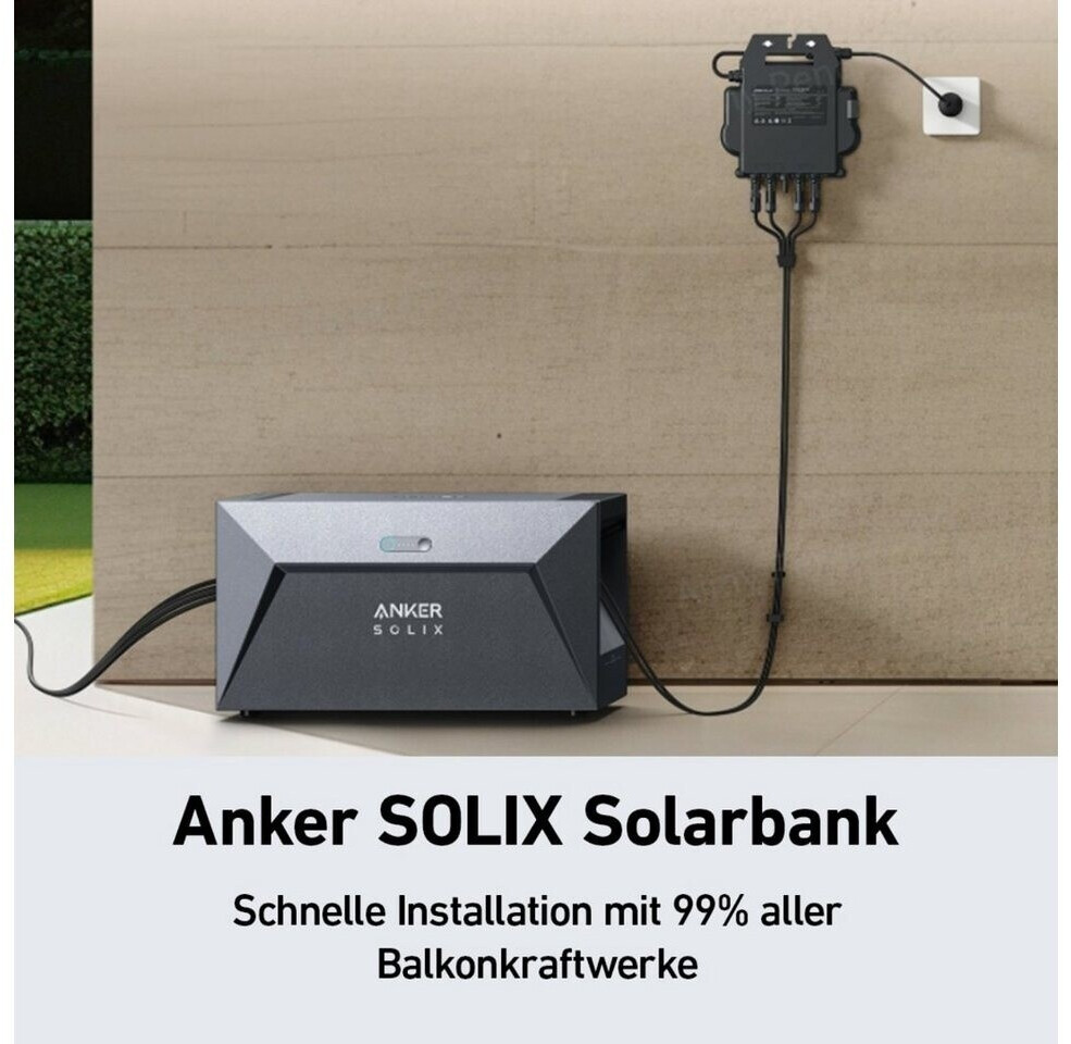 Anker SOLIX E1600 Solarbank mit APsystems EZ1-M, MC4-Kabelset und ...