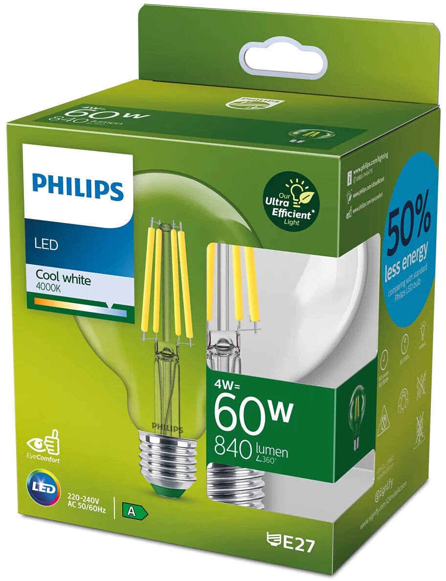 Philips Led Lampe E27 Globe G95 4w 840lm 2700k Ersetzt 60w Einerpack