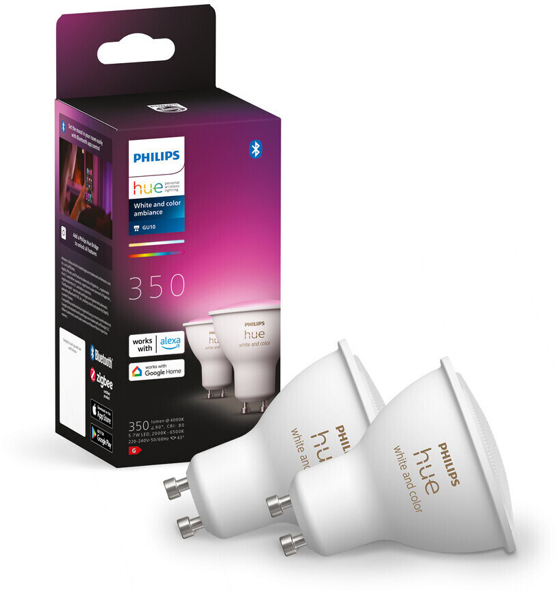 Philips Hue Bluetooth White & Color Ambiance LED GU10 5,7W 350lm ...