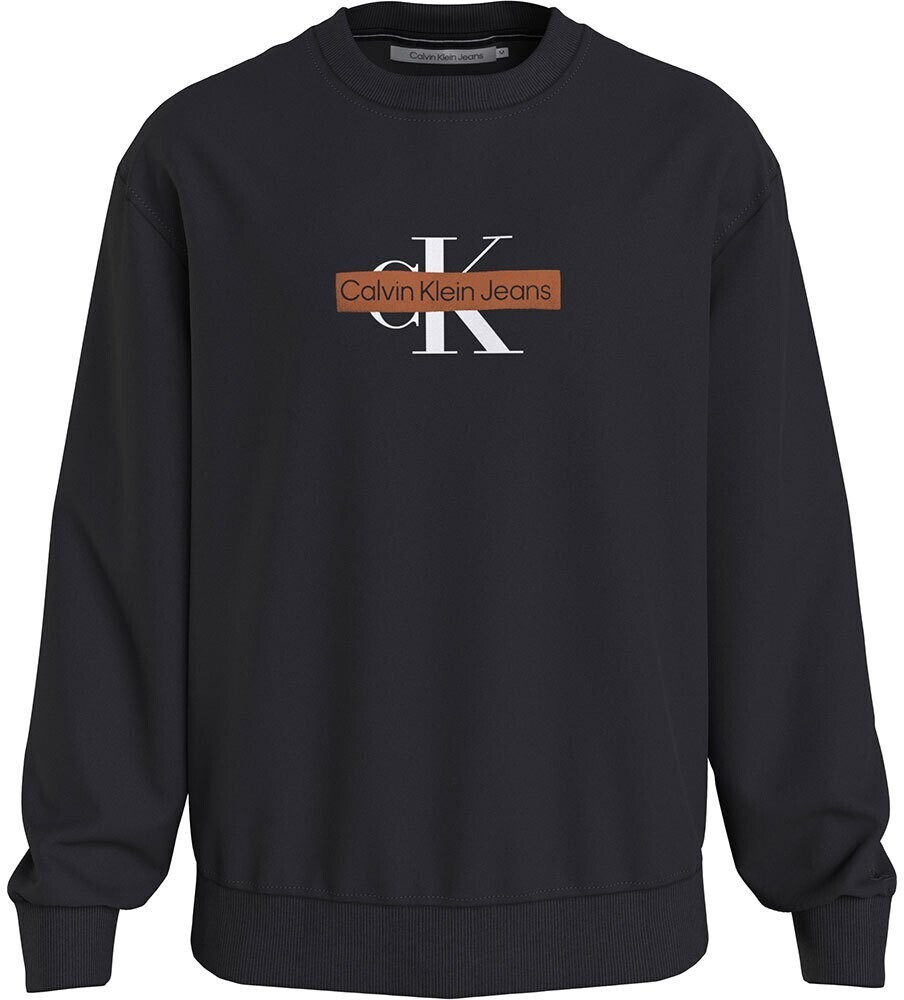 Calvin Klein Monologo Stencil Sweatshirt J30j324113 Beh Black Ab 56