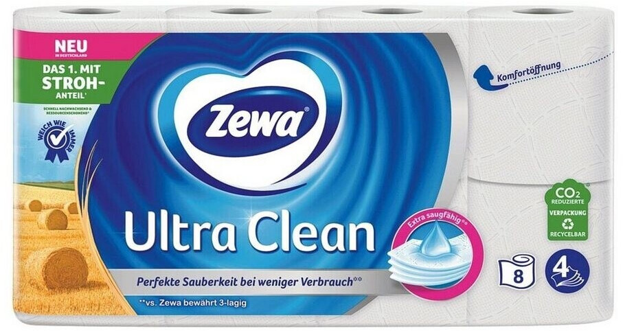 Zewa Ultra Clean toilet paper 4-ply (16 rolls) au meilleur prix sur ...