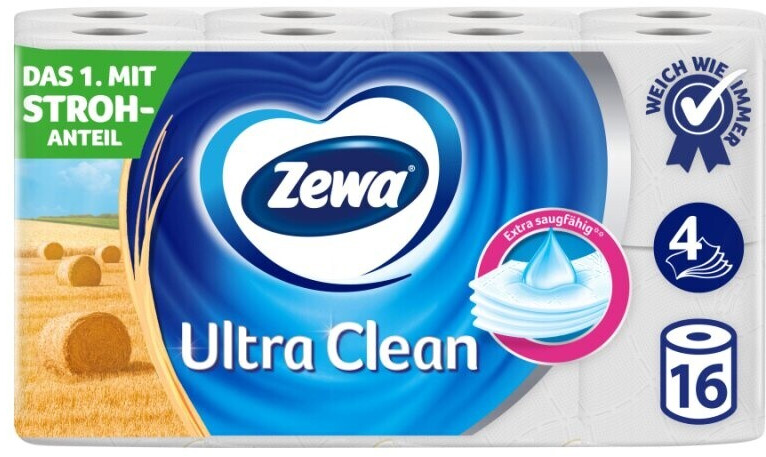 Zewa Ultra Clean toilet paper 4-ply (16 rolls) au meilleur prix sur ...