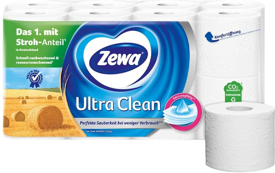 Zewa Ultra Clean toilet paper 4-ply (16 rolls) au meilleur prix sur ...