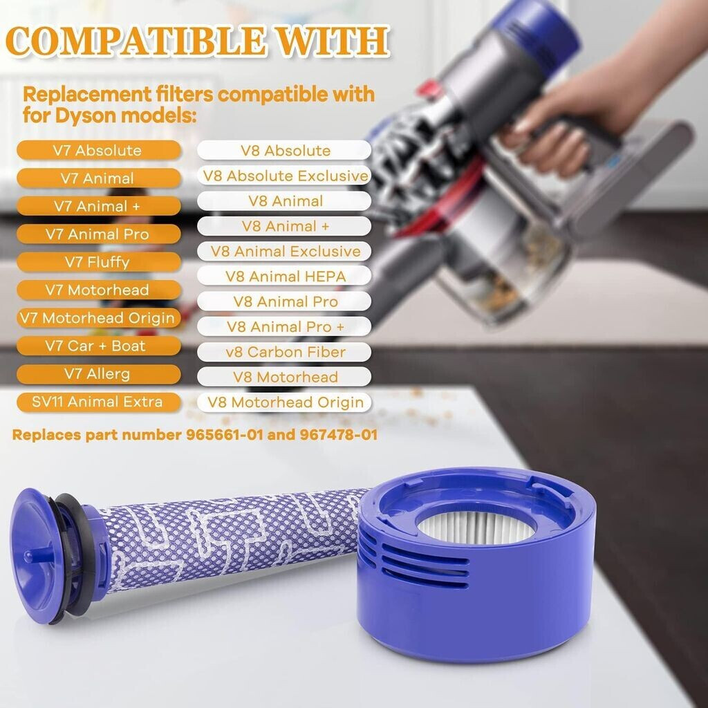 flowgoer V8 Filter für Dyson, V7 V8 Vorfilter und HEPA-Nachfilter-Kit ...