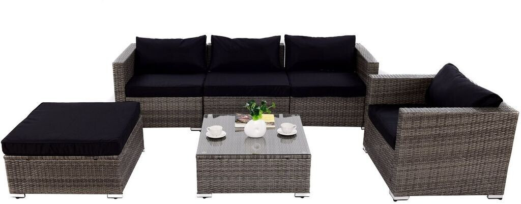 Costway Lounge Sitzgarnitur inkl. 2 Sets Kissenbezüge Rattan braun ...