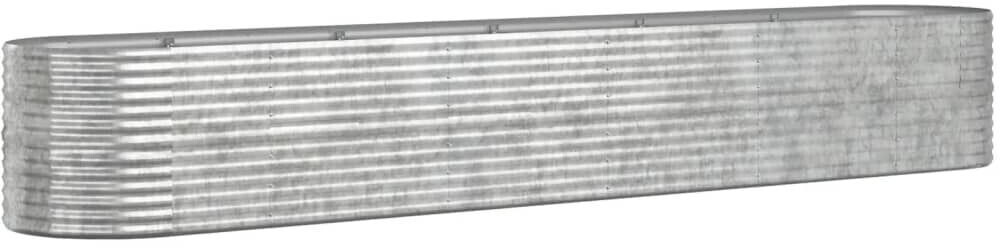 vidaXL Hochbeet Stahl pulverbeschichtet 440 x 80 x 68 cm silber (318972 ...