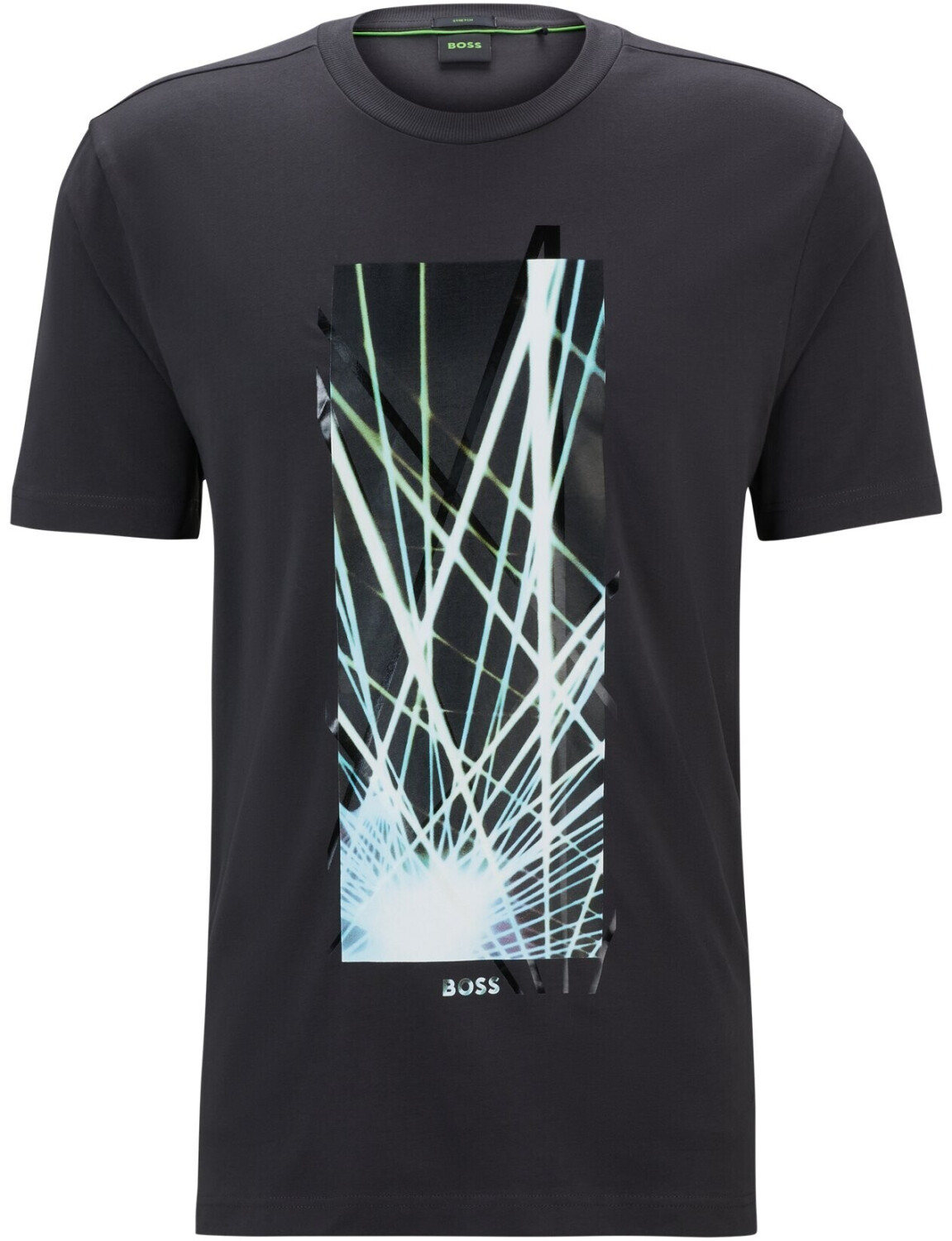 Hugo Boss Regular-fit stretch cotton T-shirt with seasonal artwork ...