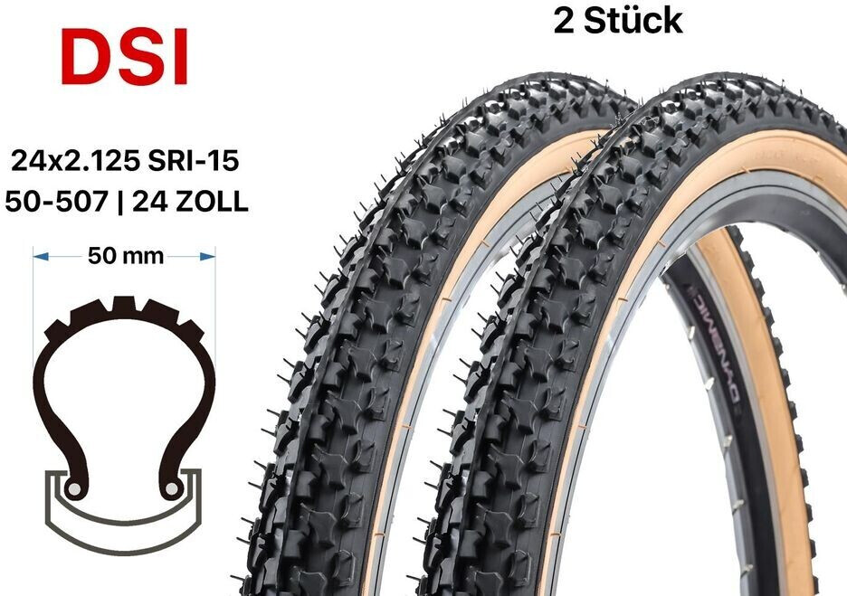 Sequential 2 x 24 Zoll MTB SET 24x2.125 City Mountain Bike 50-507 black brown ab 24,99 ...