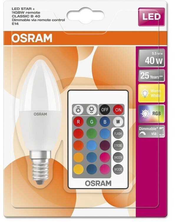 Osram LED Star+ Classic B 5,5-40W/827 E14 matt 200° 470lm warmweiß nicht dimmbar Blister ab 7,71 ...